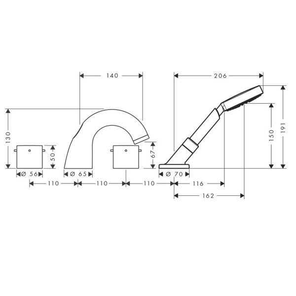 Hansgrohe Axor Starck 4-Piece Bath Set | Bath Taps– Indesign